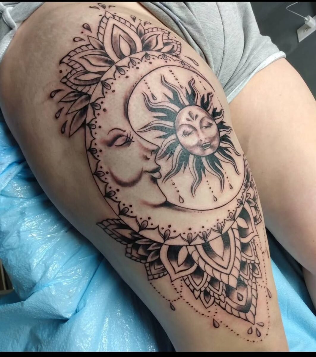 Cosmic Harmony in Ink: Cute Sun and Moon Tattoo Ideas to Express Your ...
